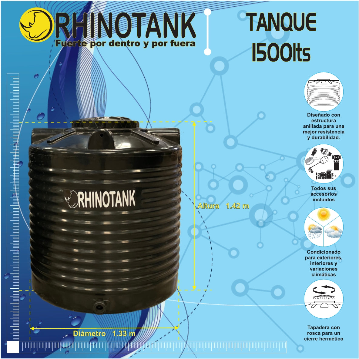 Tinaco RHINOTANK 1500 Lts - Explahsa
